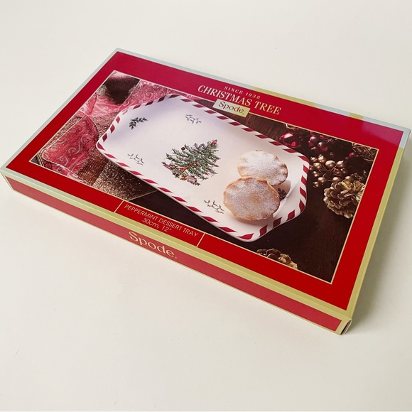 Spode | Holiday | 2 Inch Christmas Tree Spode Peppermint Dessert Tray ...
